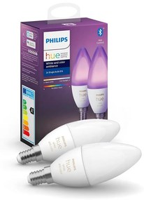 Philips | SADA 2x LED Stmívatelná žárovka Philips Hue WHITE AND COLOR E14/5,3W/230V 2200K - 6500K | P3947