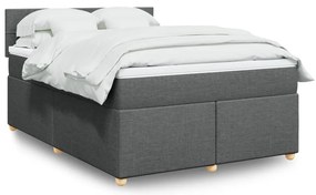 Box spring postel s matrací tmavě šedá 140x200 cm textil 3286704