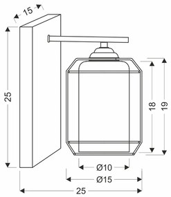 Candellux Černé nástěnné svítidlo Jonera pro žárovku 1x E27