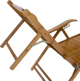 Zahradní polohovací křeslo, přírodní, bambus, VARDON