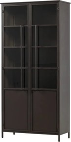 Tmavě hnědá kovová vitrína 99x203x45 cm Exhibit – WOOOD