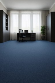 Tapibel, Metrážový koberec Cobalt SDN 64060 - AB tmavě modrý, zátěžový, na míru, šíře 4m,5m, modrá, ab (mřížka), chodba / předsíň