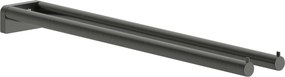 Hansgrohe AddStoris S - Držák ručníků dvojitý, délka 44 cm, kartáčovaný černý chrom 41787340
