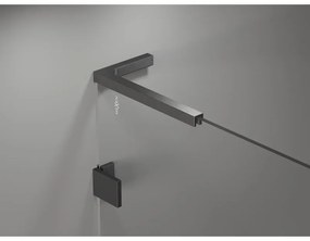 Mexen Lunar, L sklápěcí sprchový kout levý 70 x 70 cm, 8mm čiré sklo, profil grafit broušený, 834L-070-070-66-00-L