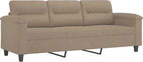 3místná pohovka s podnožkou taupe 180 cm tkanina z mikrovlákno 3201231