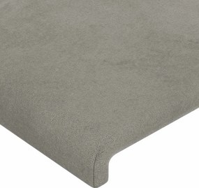 Čelo postele s LED světle šedé 90x5x118/128 cm samet 3122180