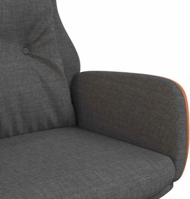 Relaxační křeslo tmavě šedé textil a PVC 341302