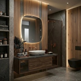 Tutumi Zrcadlo 70x70 cm s regulovatelným LED osvětlením HOM-01519