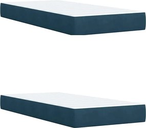 Box spring postel s matrací modrá 200 x 200 cm samet 3287828