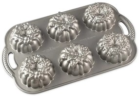 Nordic Ware Hliníková forma na 6 mini bábovek Věnečky 0,9 l, stříbrná barva, kov