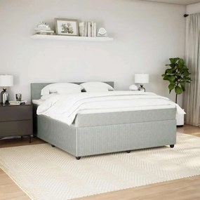 Box spring postel s matrací světle šedá 180x200 cm samet 3290106