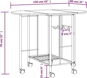 Pětidílný jídelní set skládací, MDF černý 243902