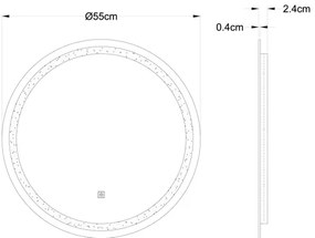 Globo 84033 - LED Stm. zrcadlo s podsvícením RIVAS LED/10W/230V 4000K pr. 55 cm