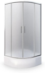 Roltechnik Outlet Čtvrtkruhový sprchový kout RAVENNA v setu s polohlubokou vaničkou Varianta: rozměry: 80x80 cm - (RAVENA - 4000900), Barva profilů a typ výplně: profily: brillant, výplň: Matt glass
