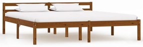 Rám postele medově hnědý masivní borovice 160 x 200 cm - Default Title