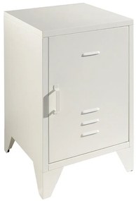 Bílý kovový noční stolek Vipack Bronxx 40 x 40 cm