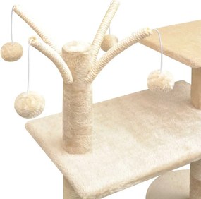 Škrabadlo pro kočky se sisalovými sloupky, 125 cm, béžová 170482