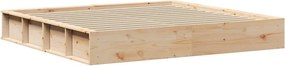 Rám postele Hnědá 200 x 200 cm Masivní borové dřevo 3385703