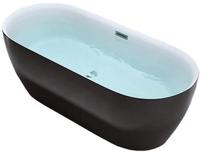 BPS-koupelny Volně stojící akrylátová vana HYD-CES518B 160x75 bílá/černá, odtokový komplet chrom