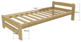 Postel z masivu 200x100 cm - MK9B