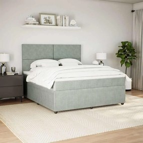 Box spring postel s matrací světle šedá 180x200 cm samet 3292400