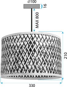 Toolight Natural, závěsné stropní svítidlo 1xE27 APP1543-1CP, přírodní hnědá, OSW-01800