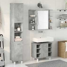 3dílný set koupelnového nábytku betonově šedý kompozitní dřevo 3324855