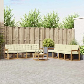 Venkovní pohovková souprava 9 ks Bílá a krémová 3389324