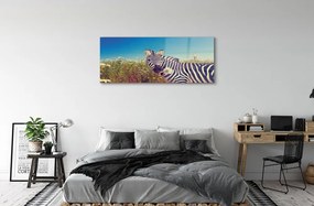 akrylový obraz zebra květiny 120x60 cm