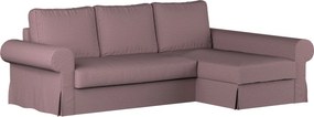 Potah na pohovku IKEA Backabro rozkládací se šezlongem barva růžová látka pletený vzor