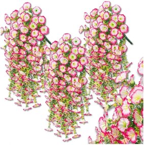 Camerazar Umělé závěsné dekorativní květiny svlačec 3ks girlanda růžová pro moderní interiér
