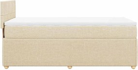 Box spring postel s matrací krémová 90x200 cm textil 3289644