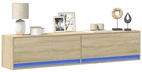 Nástěnná TV skříňka s LED dub sonoma 180 x 31 x 38 cm 3307949