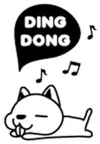 Samolepka na vypínač "Ding Dong pes" 10x15 cm