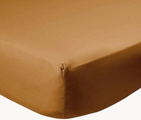 Napínací prostěradlo na kontinentální postel z bavlněného perkálu Caramel