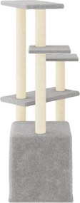 Škrabadlo pro kočky se sisalovými sloupky světle šedé 107,5 cm 172071