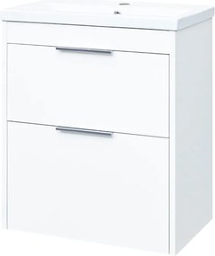 Mereo Mereo, Vigo, koupelnová skříňka s keramickým umyvadlem, 61 cm, bílá, dub, CN311