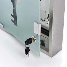 Skříňka na klíče se skleněnými dveřmi, 30 x 30 cm