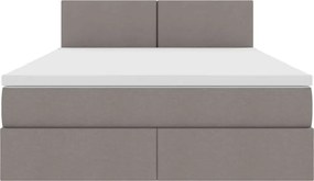 Postel s úložným prostorem a matrací Taupe 140 x 200 cm Samet 3370452