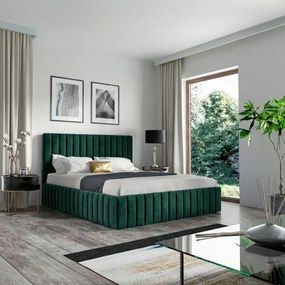 Eka Čalouněná postel INTIMA 160x200 cm Barva látky Trinity: Černá (Trinity 2316), Úložný prostor: Bez úložného prostoru