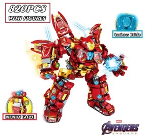 Stavebnice AVENGERS robotické figurky hrdinů Barva: Iron Man 820 dílků