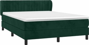 Box spring postel s matrací tmavě zelená 140x200 cm samet 3127616