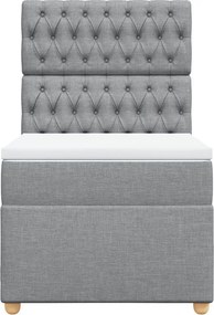 Box spring postel s matrací světle šedá 80 x 200 cm textil 3291114