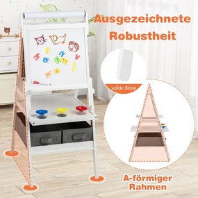 Costway Dětská tabule 3 v 1 s papírovou rolí a amp; magnetická tabule a amp –