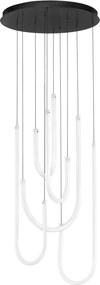 Bílé/matně černé ocelové LED stmívatelné závěsné svítidlo se stínidlem z akrylového skla ø 50 cm Topaz – Nova Luce