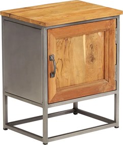 vidaXL Noční stolek z recyklovaného teaku a oceli 40 x 30 x 50 cm [246278]
