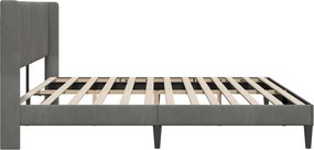 Rám postele s čelo Tmavě šedá 180 x 200 cm Samet 3414669