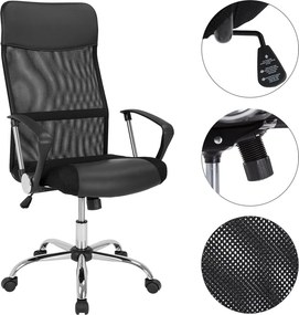 Casaria Kancelářská židle Deluxe Black s síťovinou