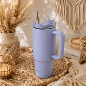 Quokka Stream levandulový / Termohrnek s brčkem / 950 ml