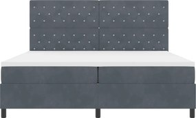 Postel s boxspringem s matrací Tmavě šedá 200 x 200 cm samet 3339789